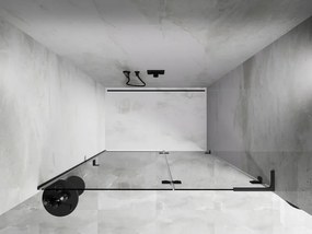 Mexen, Mexen Lunar L Otočné pravé sprchové dveře 135 cm, transparentní, pistolový kov - 834L-135-000-95-00-P