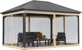 Kovový altán Sardinie s moskytiérou 3x4 Garden Point béžový