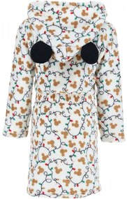 Dívčí vánoční coral fleece župan s kapucí Minnie Mouse, EU 128 Bílá