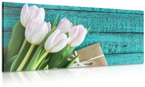 Obraz kytice tulipánů a obálka