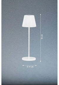 Bílá LED stmívatelná stolní lampa s kovovým stínidlem (výška 34 cm) Cosenza 2.0 – Fischer &amp; Honsel