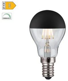 Diolamp LED Filament zrcadlová žárovka 5W/230V/E14/2700K/620Lm/180°/DIM, černý vrchlík