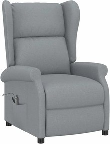 Elektrické polohovací křeslo ušák světle šedé textil 3098319