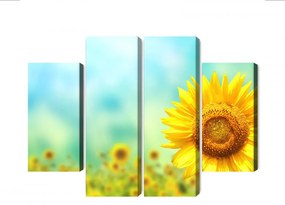 Vícedílný obraz Dekorativní 3D Květy Slunečnice Nedostatek Nedostatek Přírodní plátno 200x150