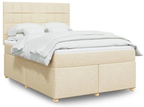 Box spring postel s matrací krémová 140x200 cm textil 3293608