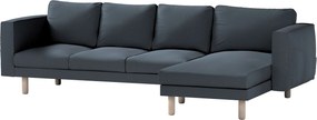 Potah na pohovku IKEA Norsborg 4-místná se šezlongem barva modrá látka pletený vzor