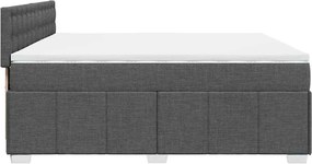 Box spring postel s matrací tmavě šedá 200x200 cm textil 3287190