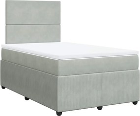 Box spring postel s matrací světle šedá 120 x 200 cm samet 3292304