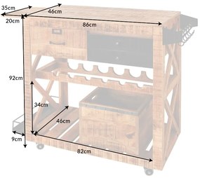 Designová barová skříňka Winebar 92 cm mango