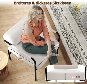 Costway Křeslo Modern Lounge Chair Polstrované křeslo s akcentem a područkami