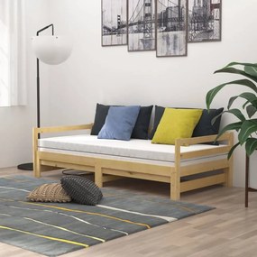 Výsuvná válenda 2× (90 x 200 cm) masivní borové dřevo 3083654