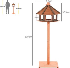 PawHut Ptačí budka PawHut, Ø52 x 130H cm, krmítko pro ptáky, dřevěná vila pro ptáky, krmítko pro ptáky, stojan na ptáky, ptačí budka, příroda| Aosom
