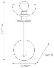Alora Mood ALM-SYLVIA-1WB-BK-CL - Nástěnná lampa SYLVIA 1xE14/40W/230V černá