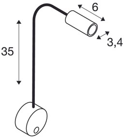 SLV 1002431 Dio Flex, nástěnné flexibilní svítidlo, power LED 1,9W 3000K, černá