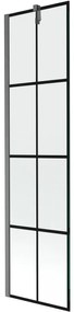 Mexen, Mexen Next parawan nawannowy 1-skrzydłowy 50 x 150 cm, czarny wzór, gun gray szczotkowany - 895-050-000-00-77-66