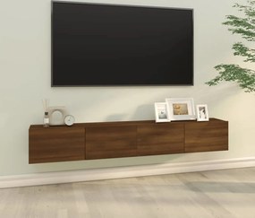 vidaXL Nástěnné TV skříňky 2 ks 100x30x30 cm kompozitní dřevo [820468] Barva: hnědý dub