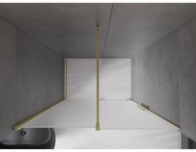 Mexen Velar, posuvné sprchové dveře do otvoru 130 cm, 8mm sklo námraza, zlatá matná, 871-130-000-31-55