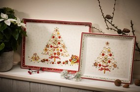 Villeroy&Boch Villeroy & Boch Winter Bakery Delight obdélníkový servírovací tác na cukroví, 27,4 × 22,7 × 2,7 cm