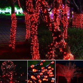 Venkovní LED vánoční řetěz - červená, 15m, 150 LED