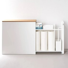 Bílý kovový koupelnový regál 14x55 cm Tower – YAMAZAKI