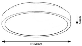 Rabalux 71253 - LED Koupelnové stropní svítidlo SAMIRA LED/36W/230V IP44 černá