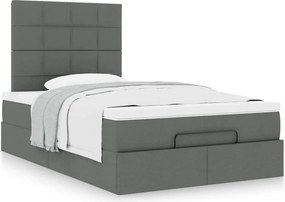 Osmanský rám postele s matrací tmavě šedá 120x200cm textil 3313148
