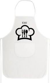 Kuchyňská zástěra Chef EMI, Bílá