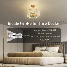 Stropní svítidlo, lustrový design, křišťálové stínidlo, 3 žárovky, kov, zlatá barva