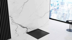 Rea Grand Black, sprchová vanička z minerálního kamene 90x90x3, 5 cm, REA-K4595