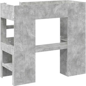 Rám patrové postele se stolem Betonově šedá 75 x 190 cm 3410430