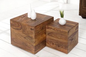 Dizajnové stolky Timber kostky z masívního dřeva
