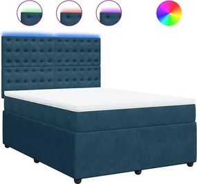 Box spring postel s matrací modrá 160 x 200 cm samet 3294698