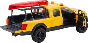 LEAN Toys Terénní auto na přepravu kajaků, světla a zvuky, žluté