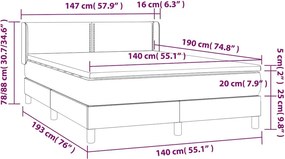 Box spring postel s matrací modrá 140x190 cm textil 3130191