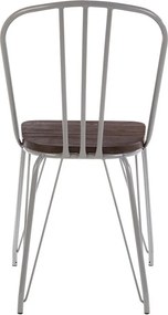 Šedá/v tmavě přírodní barvě jídelní židle z jilmového dřeva District – Premier Housewares