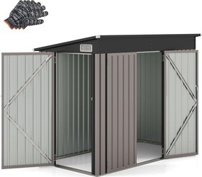 Costway Kovový zahradní přístřešek s předními a bočními – 235 × 117 × 185 cm