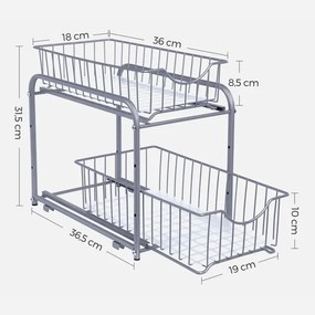 Kuchyňský organizér stříbrný AUK-E1017 CR