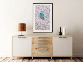Plakát Sšelest prostoru - tyrkysovo-růžová botanická kompozice v listech