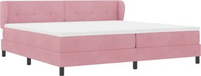 Postel s boxspringem s čelo Růžová 200 x 200 cm samet 3340411
