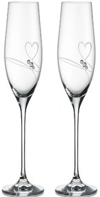 Element sklenice na šampaňské Amore s kamínky Swarovski 210 ml 2KS