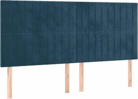 Box spring postel s matrací tmavě modrá 200x200 cm samet 3129355