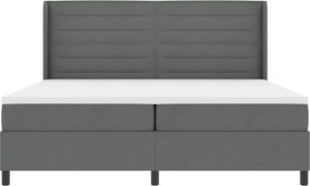 Postel s boxspringem s polštářem Tmavě šedá 200 x 200 cm textil 3341603