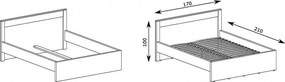 Casarredo - Komfort nábytek Postel INDIANAPOLIS I-19, 160x200,  jasan tmavý