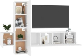 5dílný set TV skříněk bílý kompozitní dřevo 3078653