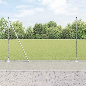 Hexagonální plot s betonovým základem 100 x 1,4 m Stříbrná 3353877
