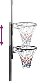 vidaXL Basketbalový koš s průhlednou deskou 280–350 cm polykarbonát [3107833]
