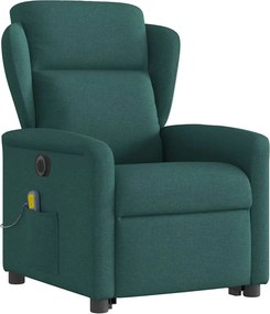 Elektrické zvedací masážní polohovací křeslo zelené textil 3303170