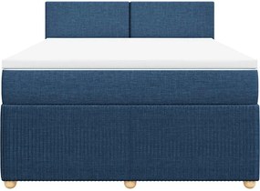 Box spring postel s matrací modrá 140x200 cm textil 3289778
