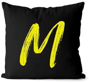 Polštář – písmeno M (Velikost: 40 x 40 cm, Barva: Žlutá)