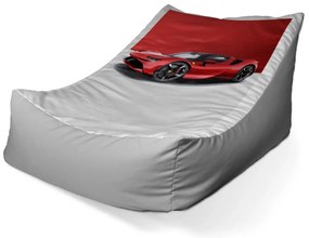 Sablio Sedací vak Lounge Ferrari na červenobílé - 120 x 100 x 80 cm